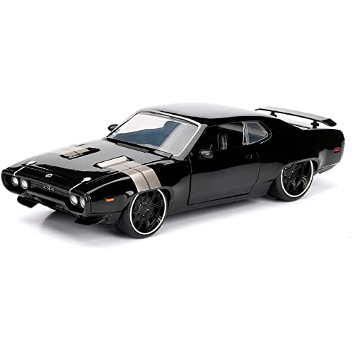 Jada Toys Fast & Furious 1:24 Dom's Plymouth GTX Die-cast Car, Toys for Kids and Adults, Black, Standard