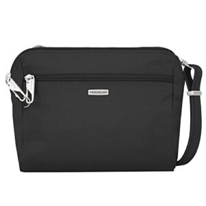 travelon women's classic convertible crossbody & waist pack, black, 8 x 7 x 2