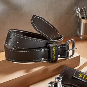 STANLEY Leather Tool Belt for Tool Holsters and Pouches, with Adjustable Roller Buckle, STST1-80119