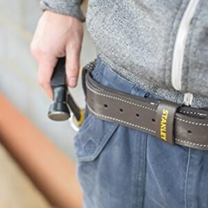 STANLEY Leather Tool Belt for Tool Holsters and Pouches, with Adjustable Roller Buckle, STST1-80119