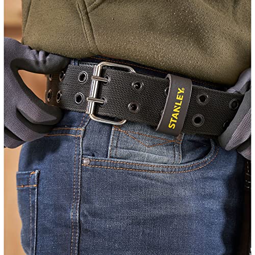 STANLEY Leather Tool Belt Pouch Apron, Multi-Pockets Storage Organiser, Hammer Loop, STST1-80113