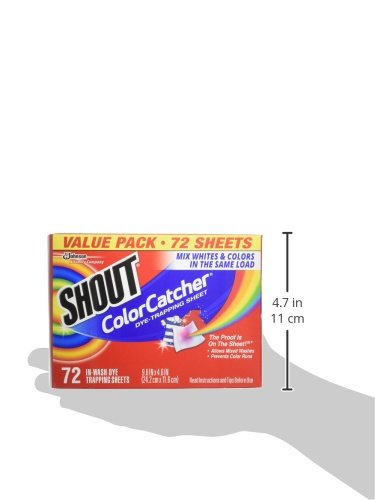 Shout Color Catcher Sheets for Laundry, Maintains Clothes Original Colors, 72 Count - Pack of 2 (144 Total Sheets)