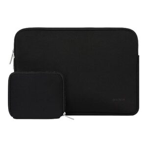 mosiso laptop sleeve compatible with macbook air 13 inch m2 a2681 m1 a2337 a2179 a1932 2023-2018/pro 13 m2 m1 a2338 a2251 a2289 a2159 a1989 a1706 a1708, neoprene bag with small case, black