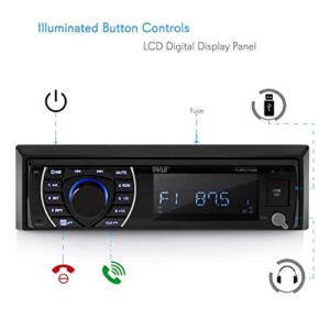 Pyle Marine Head Unit Receiver Speaker Kit - In-Dash LCD Digital Stereo Built-in Bluetooth & Microphone w/ AM FM Radio System 6.5’’ Waterproof Speakers (4) MP3/SD Readers & Remote Control -PLMRKT48BK