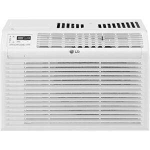 lg 6,000 btu window conditioner, cools 250 sq.ft. (10' x 25' room size), quiet operation, electronic control with remote, 2 cooling & fan speeds, 2-way air deflection, auto restart, 115v, white