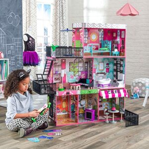 KidKraft Brooklyn's Loft Wooden Dollhouse with 25-Piece Accessory Set, Lights and Sounds, Gift for Ages 3+ 41.75" x 18.25" x 41.75"