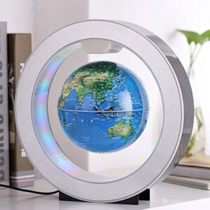 FUGEST Magnetic Levitation Floating World Map with Constellations LED Light Globe 2 in 1 Anti Gravity Suspending in The Air Decoration Gadget (Blue 6 inch)