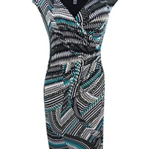 Kasper Women's Zig Zag Swirl Print Ity Dress, Loden Multi, M