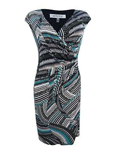 Kasper Women's Zig Zag Swirl Print Ity Dress, Loden Multi, M