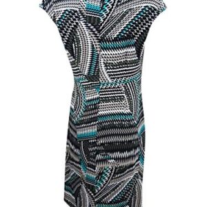 Kasper Women's Zig Zag Swirl Print Ity Dress, Loden Multi, M