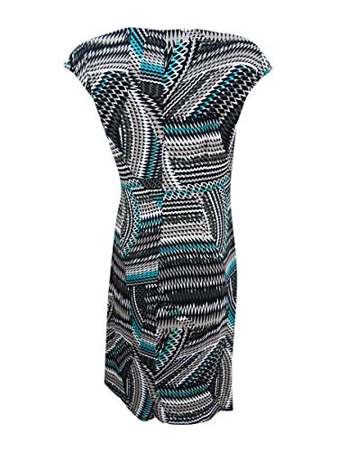 Kasper Women's Zig Zag Swirl Print Ity Dress, Loden Multi, M