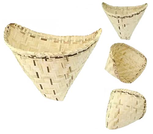 CProduct Sticky Rice Steamer Basket Bamboo Large (Quickly Steaming Style) - Thai Lao & Asian Cookware (Basket Only)