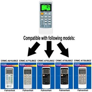 Replacement for Sharp Air Conditioner Remote Control Model Number: CRMC-A805JBEZ CRMC-A663JBEZ Works for CV-P09FL CV-P09FX CV-P09LX CV-P10MX CV-P12LX XV-4181 CVP12PX CVPD13PX CV2P10SC CV2P10SC