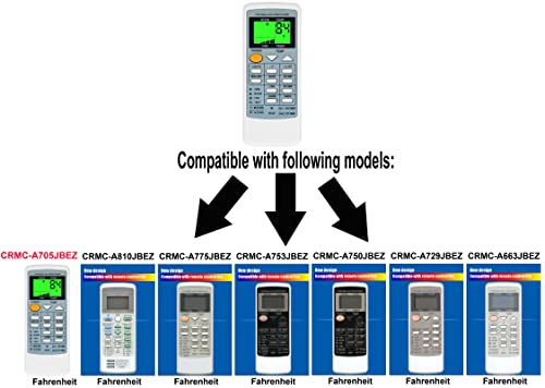 Replacement for Sharp Air Conditioner Remote Control Model Number: CRMC-A805JBEZ CRMC-A663JBEZ Works for CV-P09FL CV-P09FX CV-P09LX CV-P10MX CV-P12LX XV-4181 CVP12PX CVPD13PX CV2P10SC CV2P10SC