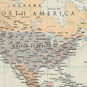 Swiftmaps World and USA Contemporary Premier 3D Two Wall Map Set (24x36 Laminated)