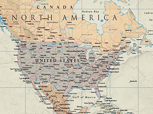 Swiftmaps World and USA Contemporary Premier 3D Two Wall Map Set (24x36 Laminated)