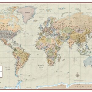 Swiftmaps World and USA Contemporary Premier 3D Two Wall Map Set (24x36 Laminated)