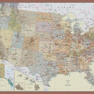 Swiftmaps World and USA Contemporary Premier 3D Two Wall Map Set (24x36 Laminated)