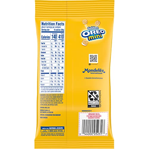 OREO Mini Golden Sandwich Cookies, 12 - 3 oz Big Bags