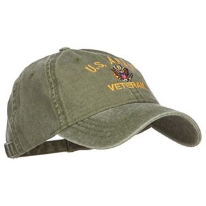 Otto:e4Hats US Army Veteran Military Embroidered Washed Cap - Olive OSFM