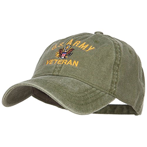 Otto:e4Hats US Army Veteran Military Embroidered Washed Cap - Olive OSFM