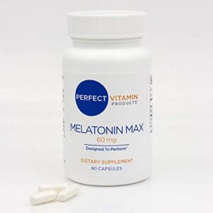 High Dosage Melatonin 60mg,Melatonin Max Ensures an Ample Supply of This Important Hormone, 60 Capsules