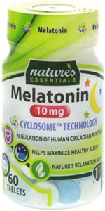 nature's essentials melatonin 10mg (3mg immediate release & 7mg extended release) with advanced cyclosome liposomal delivery technology - 60 tablets