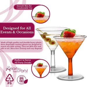 Plastic Martini Glasses - 192 Pcs Disposable Hard Plastic Clear Margarita Glasses - 2 oz Crystal Cut Glass - Bulk Party Cocktail Drinking Cups for Wedding, Mardi Gras, Birthday Parties & All Occasions