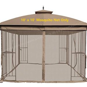 APEX GARDEN 10' x 10' Gazebo Replacement Mosquito Netting (Tan)