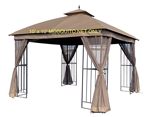 APEX GARDEN 10' x 10' Gazebo Replacement Mosquito Netting (Tan)