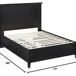 Modus Furniture Solid Wood 2-Side Storage Bed, California King, Paragon - Black