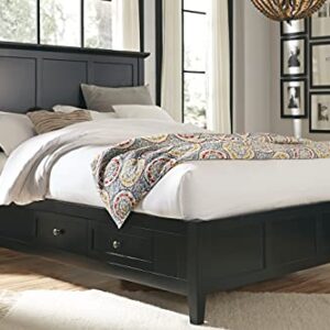 Modus Furniture Solid Wood 2-Side Storage Bed, California King, Paragon - Black