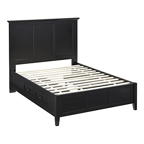 Modus Furniture Solid Wood 2-Side Storage Bed, California King, Paragon - Black