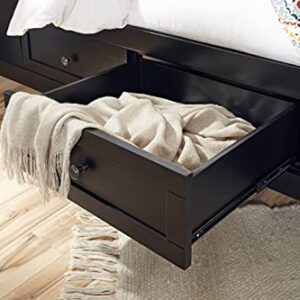 Modus Furniture Solid Wood 2-Side Storage Bed, California King, Paragon - Black