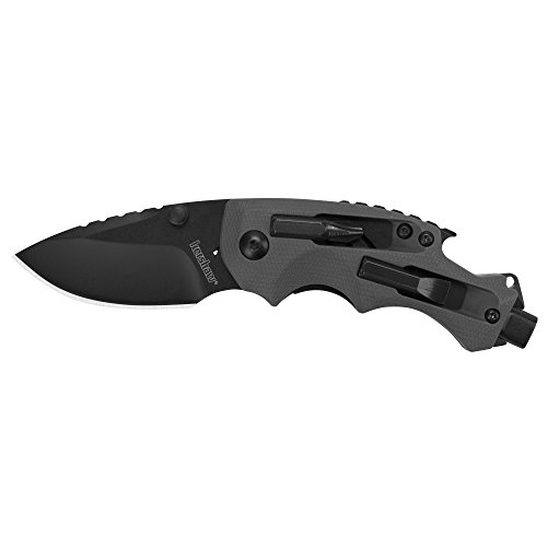 Kershaw Shuffle DIY Compact Multifunction Pocket Knife (8720), 2.4 Inch 8Cr13MoV Steel Blade with Black Oxide Coating, Every Day Utility Knife with Carbon Strength and High Tech Function, 3.5 oz.,Gray