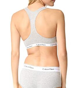 Calvin Klein Women's Carousel Logo Bralette 2-Pack, Black/Grey Heather, Medium