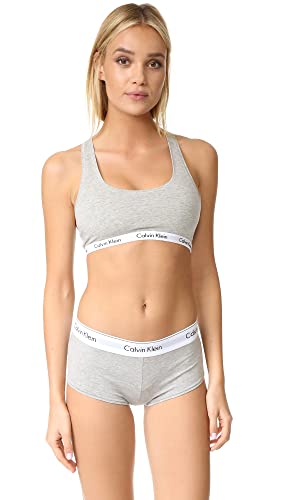 Calvin Klein Women's Carousel Logo Bralette 2-Pack, Black/Grey Heather, Medium