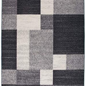 Rugshop Modern Boxes Design Non-Slip (Non-Skid) Area Rug 5 X 7 (5' 3" X 7' 3") Gray