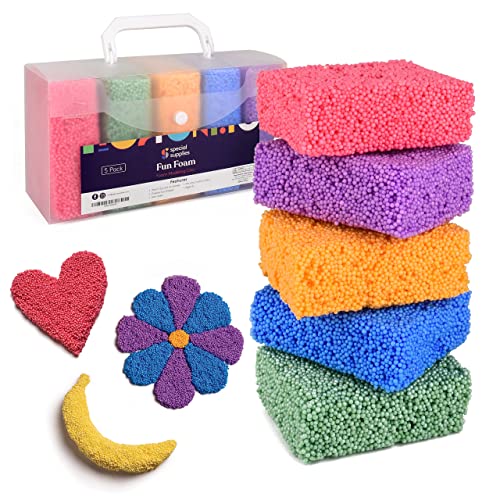 Special Supplies Fun Foam Modeling Foam Beads Play Kit, 5 Blocks Children’s Educational Clay for Arts Crafts Kindergarten, Preschool Kids Toys Develop Creativity, Motor Skills