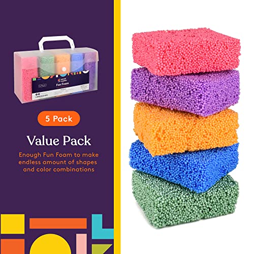 Special Supplies Fun Foam Modeling Foam Beads Play Kit, 5 Blocks Children’s Educational Clay for Arts Crafts Kindergarten, Preschool Kids Toys Develop Creativity, Motor Skills