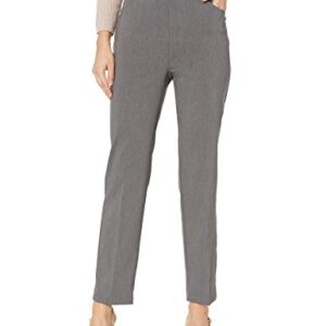 Alfred Dunner Women's Allure Slimming Missy Stretch Pants-Modern Fit, Grey, 12