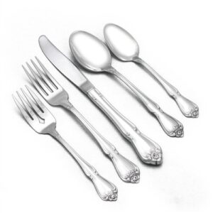 arbor rose/true rose by oneida, stainless 5-pc setting