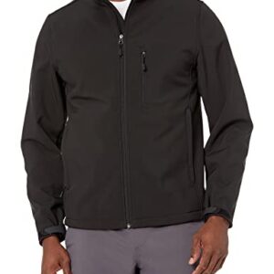 Amazon Essentials Men's Water-Resistant Softshell Jacket, Black, X-Large