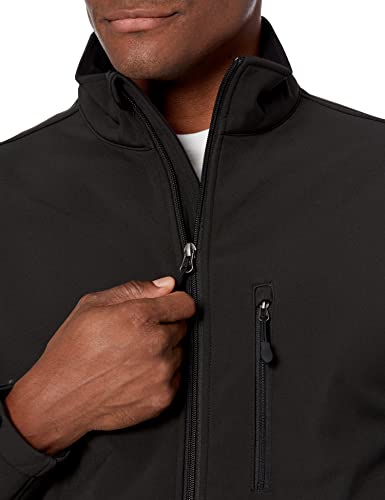 Amazon Essentials Men's Water-Resistant Softshell Jacket, Black, X-Large