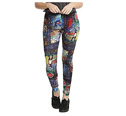 Disney Beauty and The Beast Stained Glass Leggings (Large)