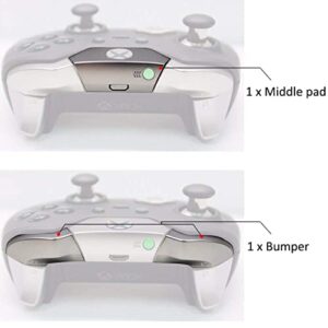 E-MODS GAMING Replacement Silver LB RB Bumper Trigger & Middle Kit for Xbox One Elite Controller Xbox One with 3.5mm Jack Versions