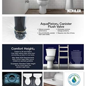 Kohler 4369-96 Cimarron 1.28 gpf Toilet Tank with AquaPiston Flush Technology and Left-Hand Trip Lever, Biscuit