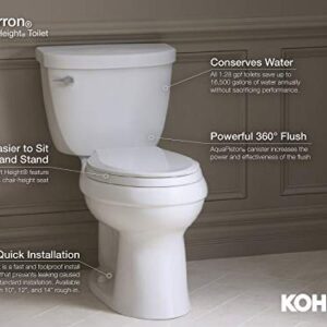 Kohler 4369-96 Cimarron 1.28 gpf Toilet Tank with AquaPiston Flush Technology and Left-Hand Trip Lever, Biscuit