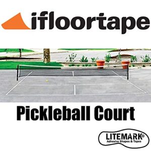 ifloortape White Permanent Reflective Outdoor Basketball/Pickleball Court Marking Tape for Asphalt, Pavement, and Concrete (2 Inches x 150 Feet per Roll)