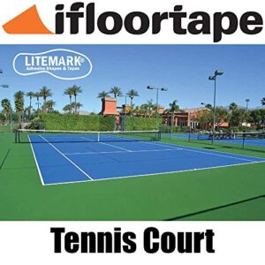 ifloortape White Permanent Reflective Outdoor Basketball/Pickleball Court Marking Tape for Asphalt, Pavement, and Concrete (2 Inches x 150 Feet per Roll)